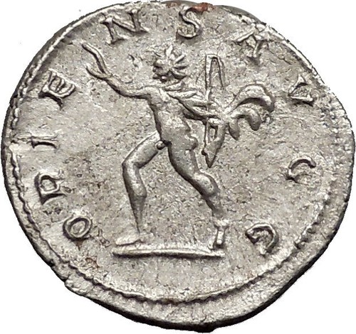 VALERIAN I 253AD Silver Ancient Roman Coin Sol with whip Sun God Cult ...