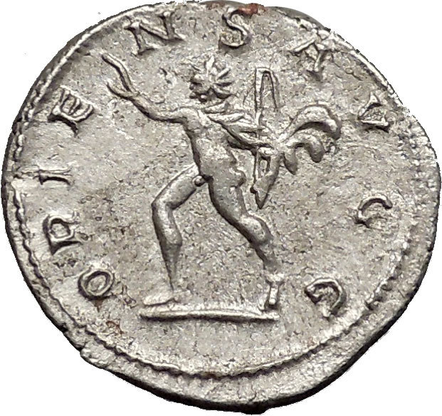 VALERIAN I 253AD Silver Ancient Roman Coin Sol with whip Sun God Cult ...