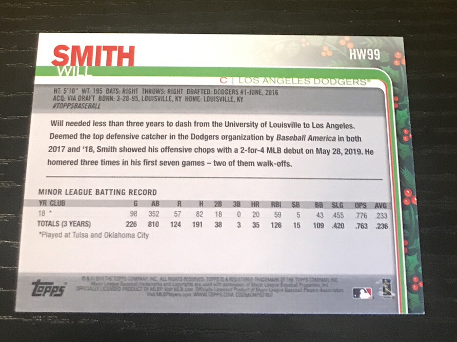2019 Topps Holiday Will Smith Rookie | eBay