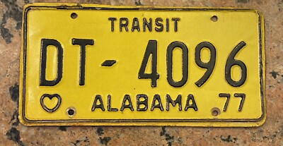 dealership tag transit Alabama vintage 1977 | eBay