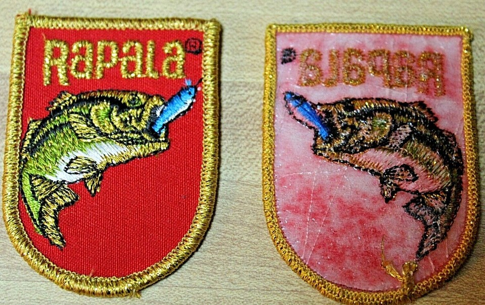3 VINTAGE RAPALA EMBROIDERED FISHING LURE SEW ON PATCH | eBay