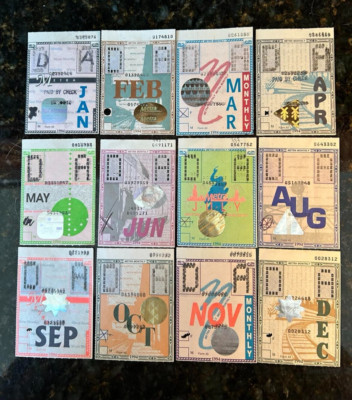 Chicago Metra Commuter Monthly Train Passes Complete Set for 1994 Zone ...
