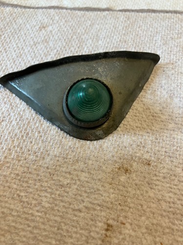 Vintage HEADLIGHT Hooded Visors Green Jewel EYELID 3.5 inch hot rod rat ...