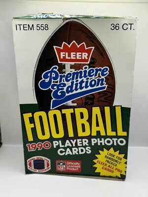 1990 Fleer Football Premiere Edition Box - light box wear, but all ...