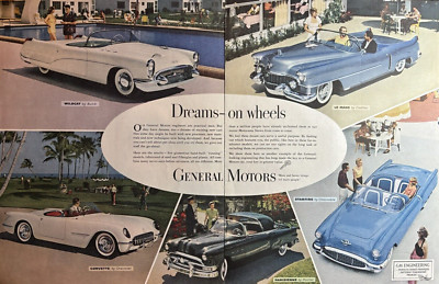 1953 General Motors Engineering Automobiles Dreams On Wheels VTG Print ...