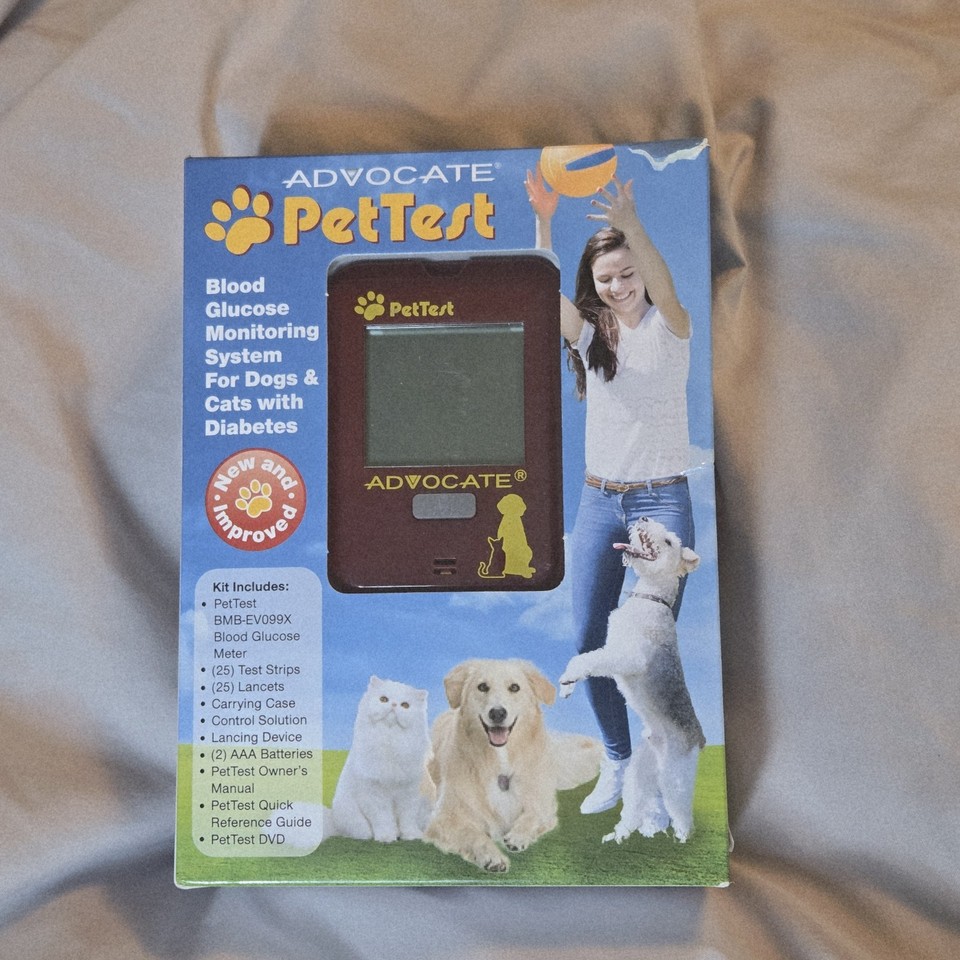PetTest Advocate Blood Glucose Monitor System Sugar Check Kit Dog Cat ...