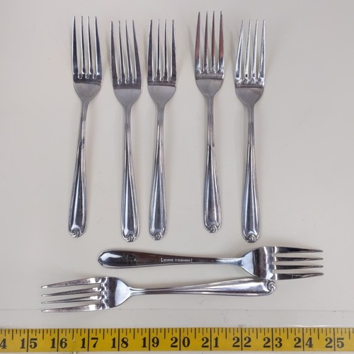 Farberware Classic Scroll Stainless Steel DinnerFork Set Of 7 Vintage ...