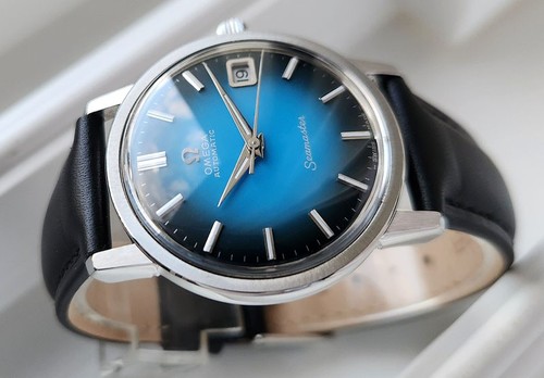 OMEGA SEAMASTER AUTOMATIC 166003 CAL565 DATE TWOTONE SKYBLUE DIAL MEN'S ...