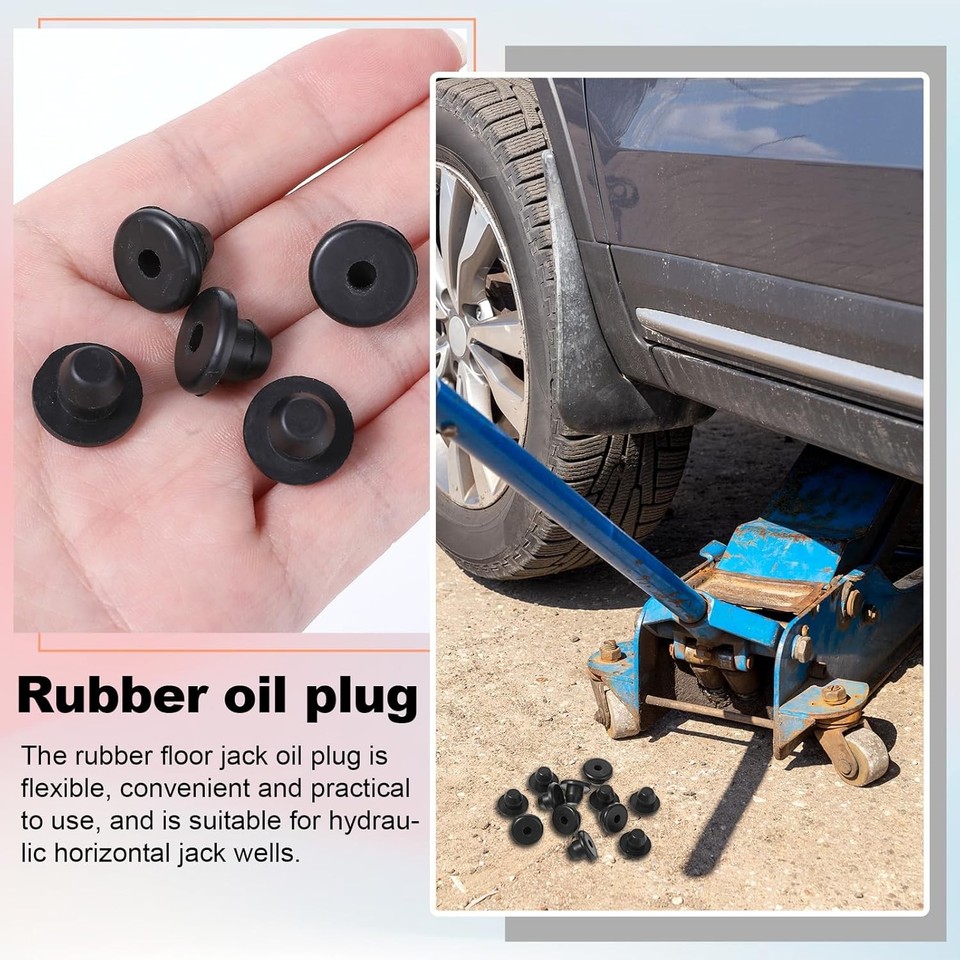 12 Pack Rubber Jack Oil Plug, Hydraulic Jack Oil Plug Flat-Head Rubber ...