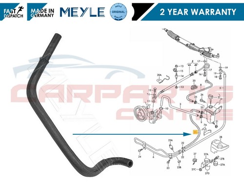 FOR AUDI A4 MEYLE GERMANY POWER STEERING HYDRAULIC HOSE 8E0422891C 8E0 ...