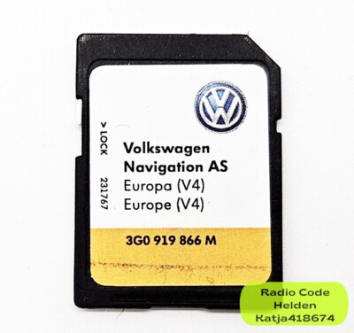Original Volkswagen Navigation AS Europa V4 SD Karte VW Discover Media ...