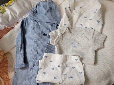 Carters Newborn Boy Rhino Side Snap Layette and Footed Sleeper Sets | eBay