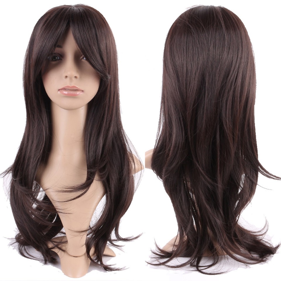 100 Thick Women Natural Hair Wig Long Straight Curly Cosplay Synthetic