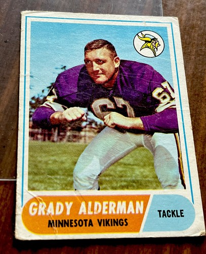 1968 Topps NFL Card #3 - Grady Alderman Minnesota Vikings ( Crease ) | eBay