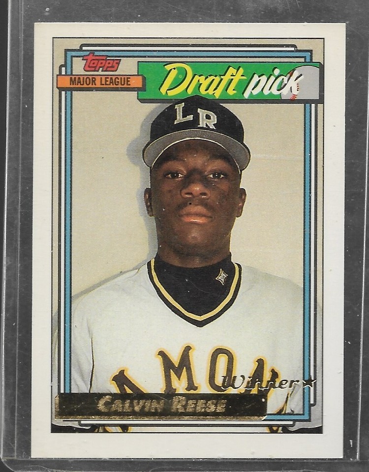 1992 Topps Gold Draft Pick Winner Calvin Reese 714 Cincinnati Reds ...
