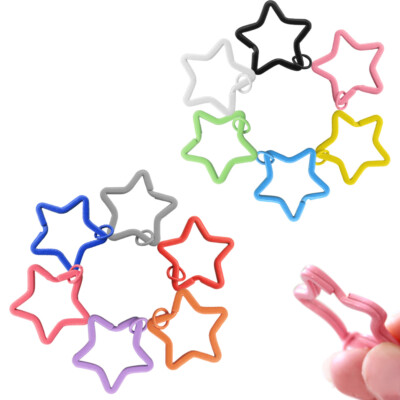 Colorful Star shape Key Rings Split KeyChain For BackPack Hanger key ...