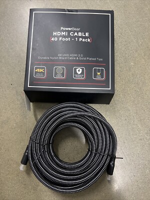 PowerBear 4K Cable 40 ft | High Speed L Cables, Braided Nylon & Gold | eBay