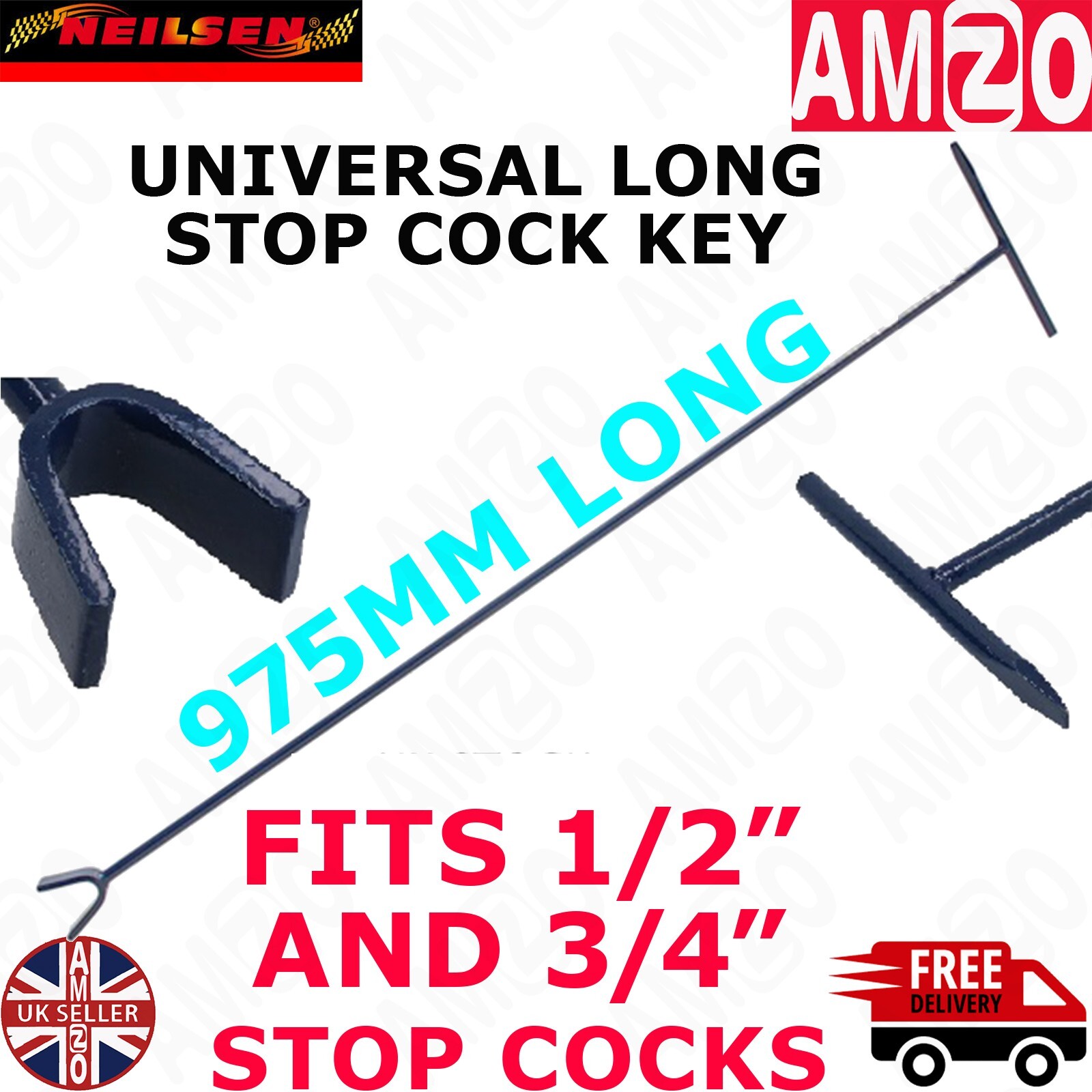 Universal Long Stopcock Key Tool 1M T Handle Water Main Tap Valve ...