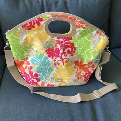 Thirty One 31 Island Damask Thermal Picnic Tote w/Strap Cooler Bag ...