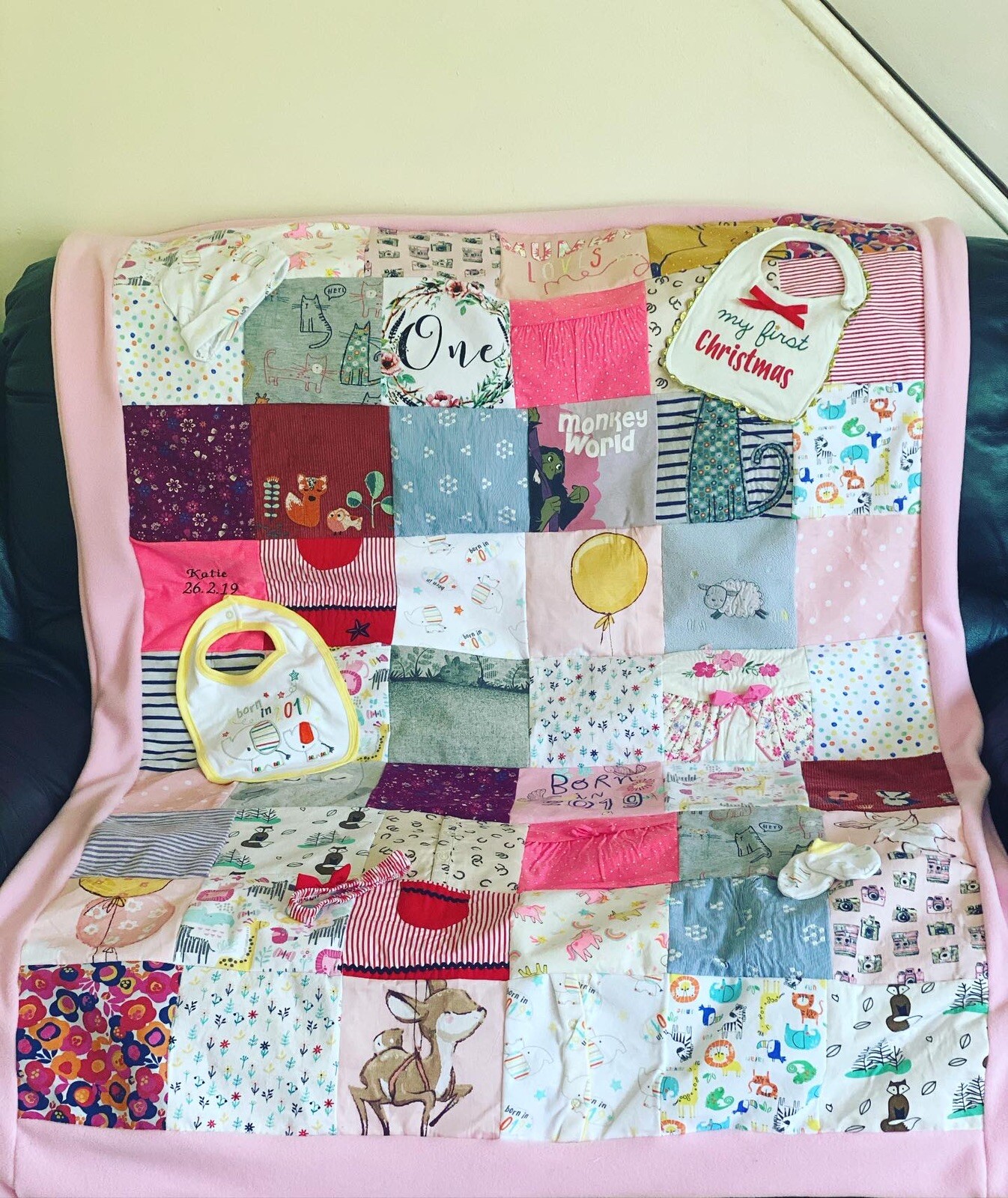 Large Memory Blanket Approx 54 Squares Baby/child keepsake memory ...