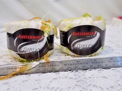 LOT OF 2 AUSTERMANN "AGAVE" FASHION YARN 25 g-ACRYLIC/POLY/NYLON ...