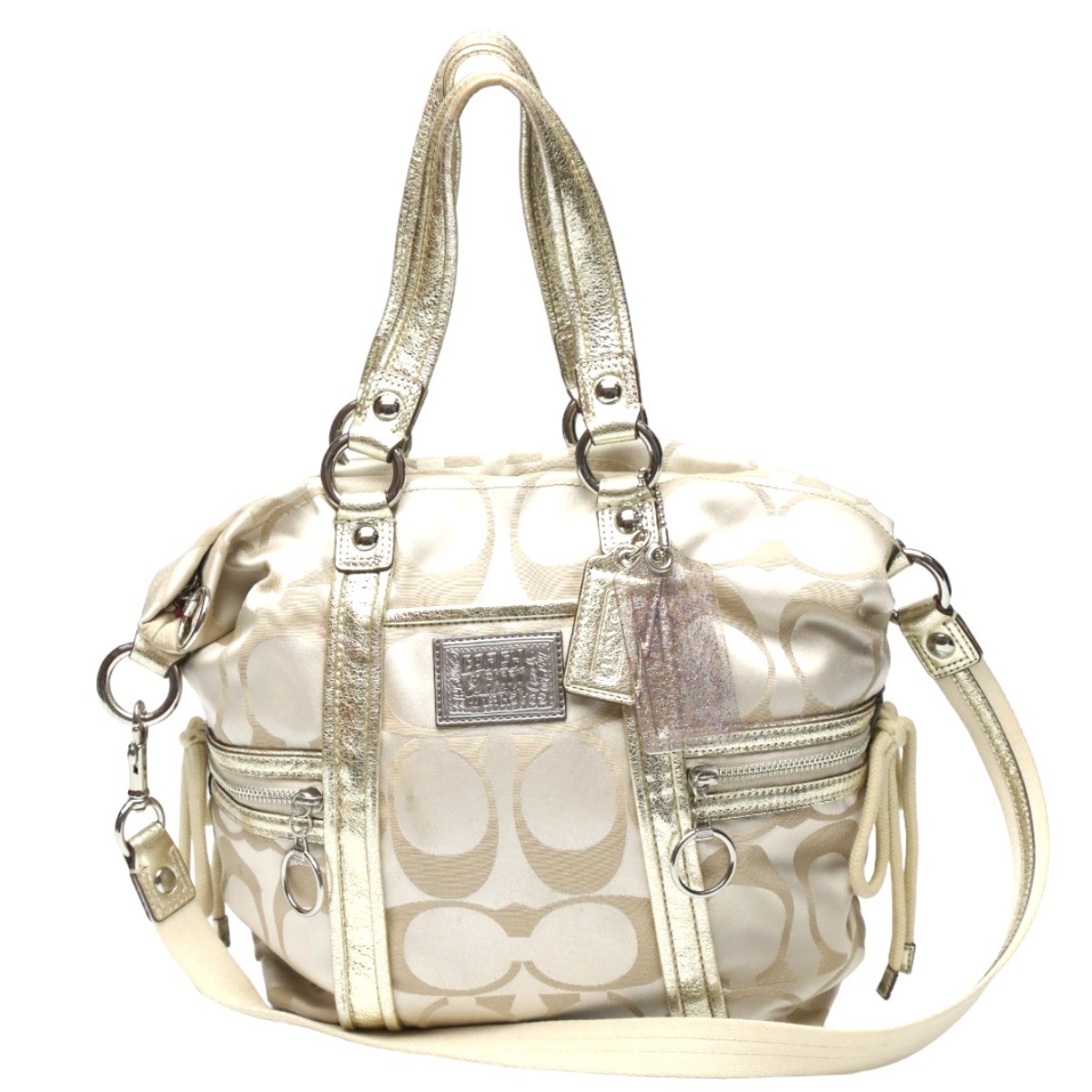 COACH Signature Poppy Satin Spotlight Tote Bag leathe… - Gem