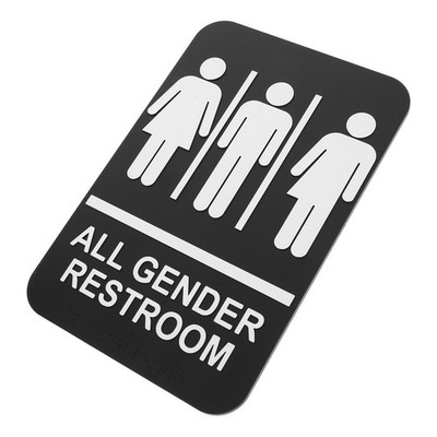 Restroom Sign with Braille Unisex Bathroom Signs Commercial Toilet ...