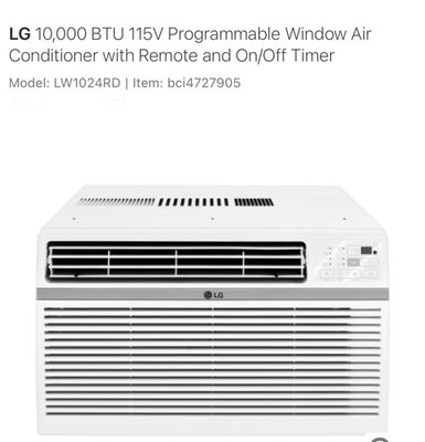 LG LW1024RD 10,000 BTU 115V Programmable Window Air Conditioner with ...