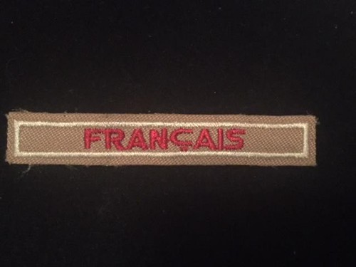 BSA "FRANCAIS" FRENCH INTERPRETER BAR PATCH (Red Tan) - BOY CUB SCOUT ...
