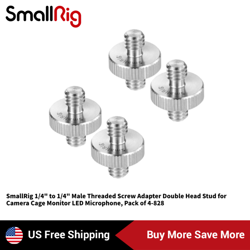 SmallRig 1/4 to 1/4" Male Threaded Screw Adapter Double Head Stud for ...