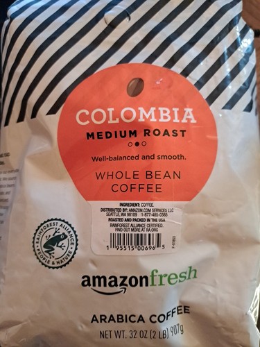 3X Amazon Fresh Colombia Whole Bean Coffee, Medium Roast, 32 Ounce BB 7/25 3lbs | eBay