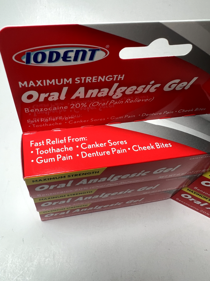 6 Pack! Iodent Maximum Strength Oral Analgesic Gel (Oral Pain Relief) | eBay