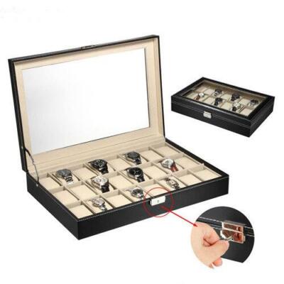 6/10/12/20/24 Slots Watch Box Top Jewelry Storage Display Case ...