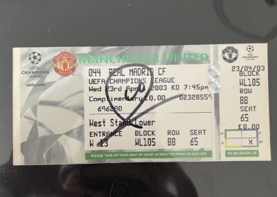 Ronaldo R9 1st UCL Hat-Trick Ticket Rio Ferdinand UCL Home Finals Debut ...