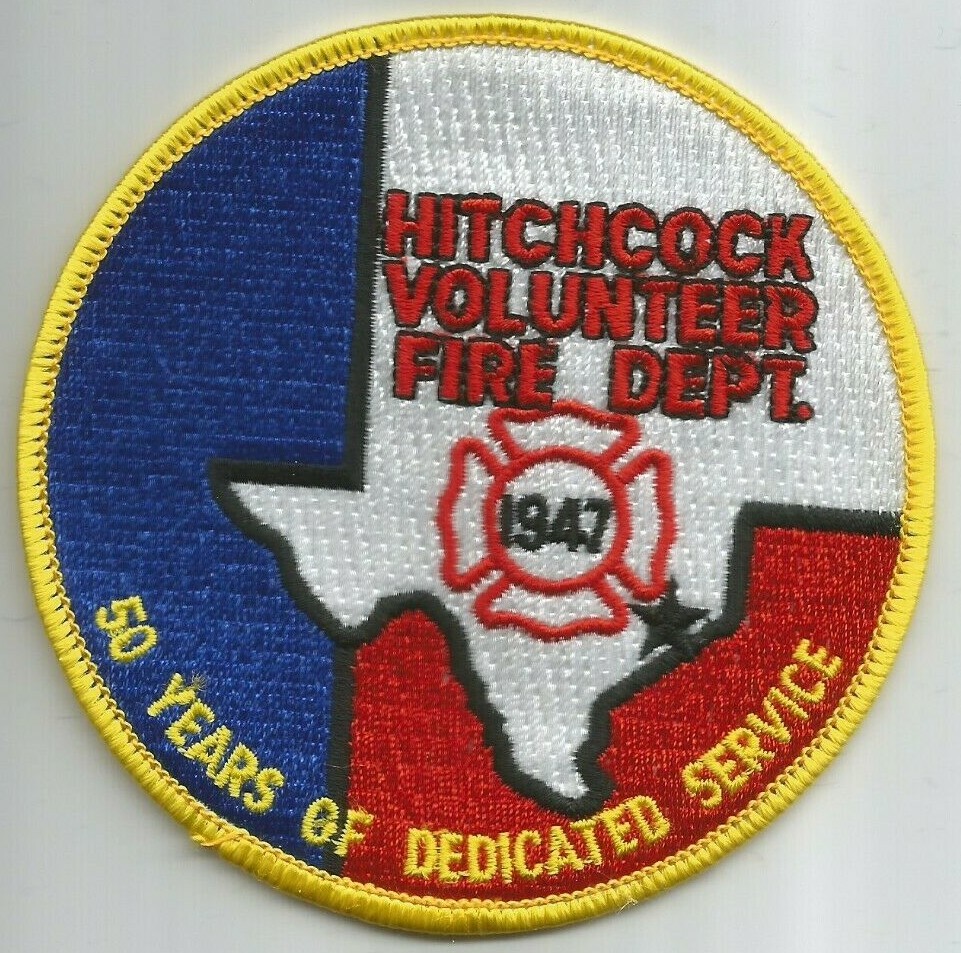 Hitchcock Vol. Fire Dept., Texas (4" round size) fire patch | eBay
