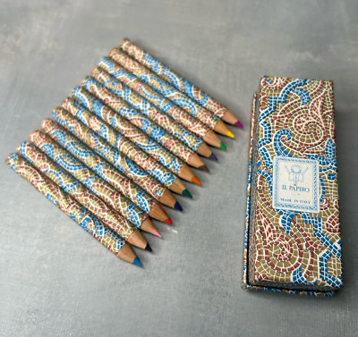 IL PAPIRO Box of 9 Mini Colored Pencils Made in Italy Vintage Paper ...