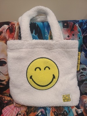 Smiley World Borg Faux Wool Tote Bag Festival Retro Hippy Nice! Shipps ...
