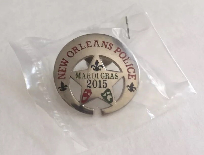 New Orleans Police Mardi Gras NOPD Mini Badge Lapel Pin Tie Tack 2015 ...