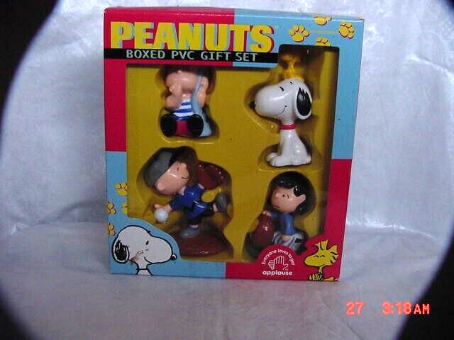 VINTAGE PEANUTS BOXED PVC GIFT SET APPLAUSE NEW SNOOPY LINUS LUCY ...