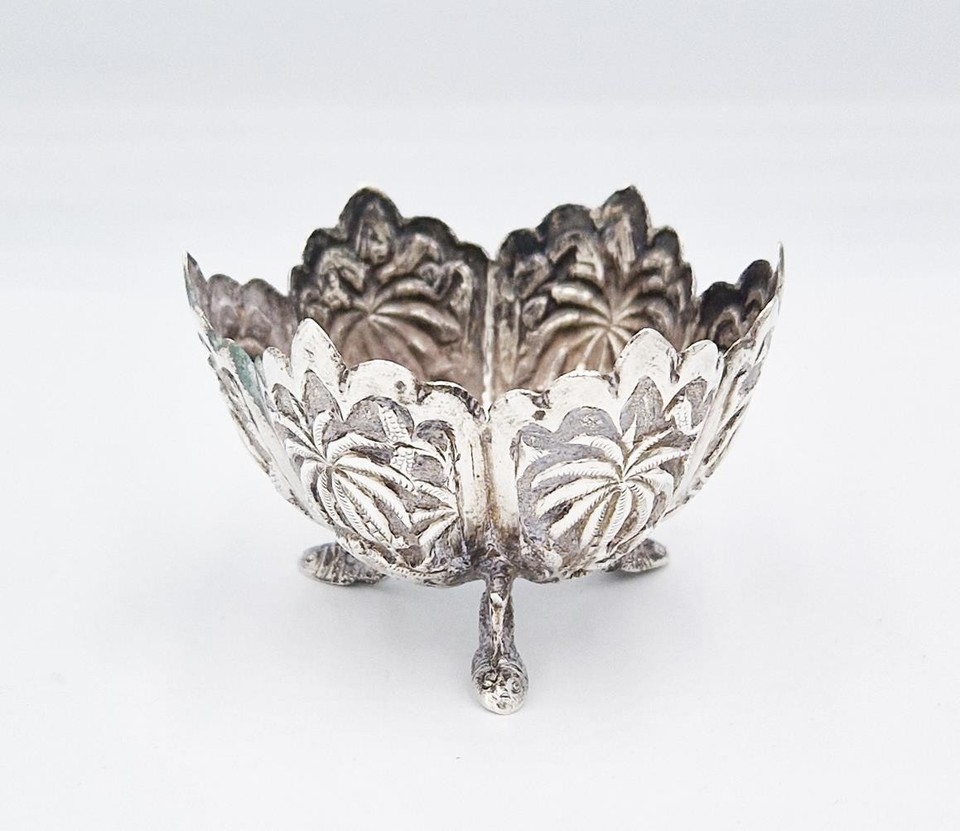 INDIAN COLONIAL SOLID SILVER SALT CELLAR c1900 | eBay