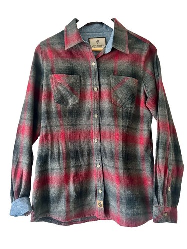 Women’s Size M Flannel Shirt Legendary Whitetails Plaid Red Black Heavy ...