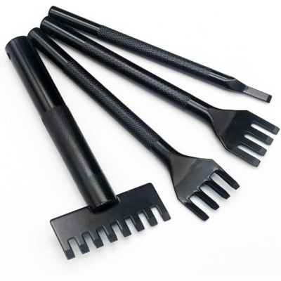 4Pcs 3mm leather lacing stitching chisels kit (1/8") for leathercraft ...