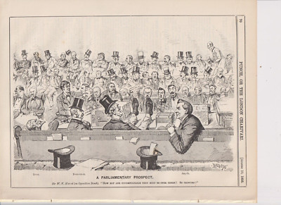 1895 Punch Cartoon Harcourt Thinks Government Front Bench is Too ...