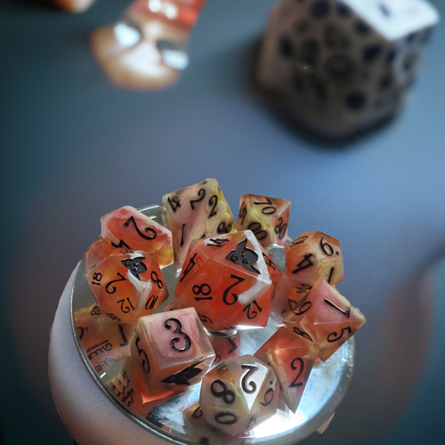 Candy Pop Corn set of 10 Handmade Dice Math Rocks Click Clacks | eBay