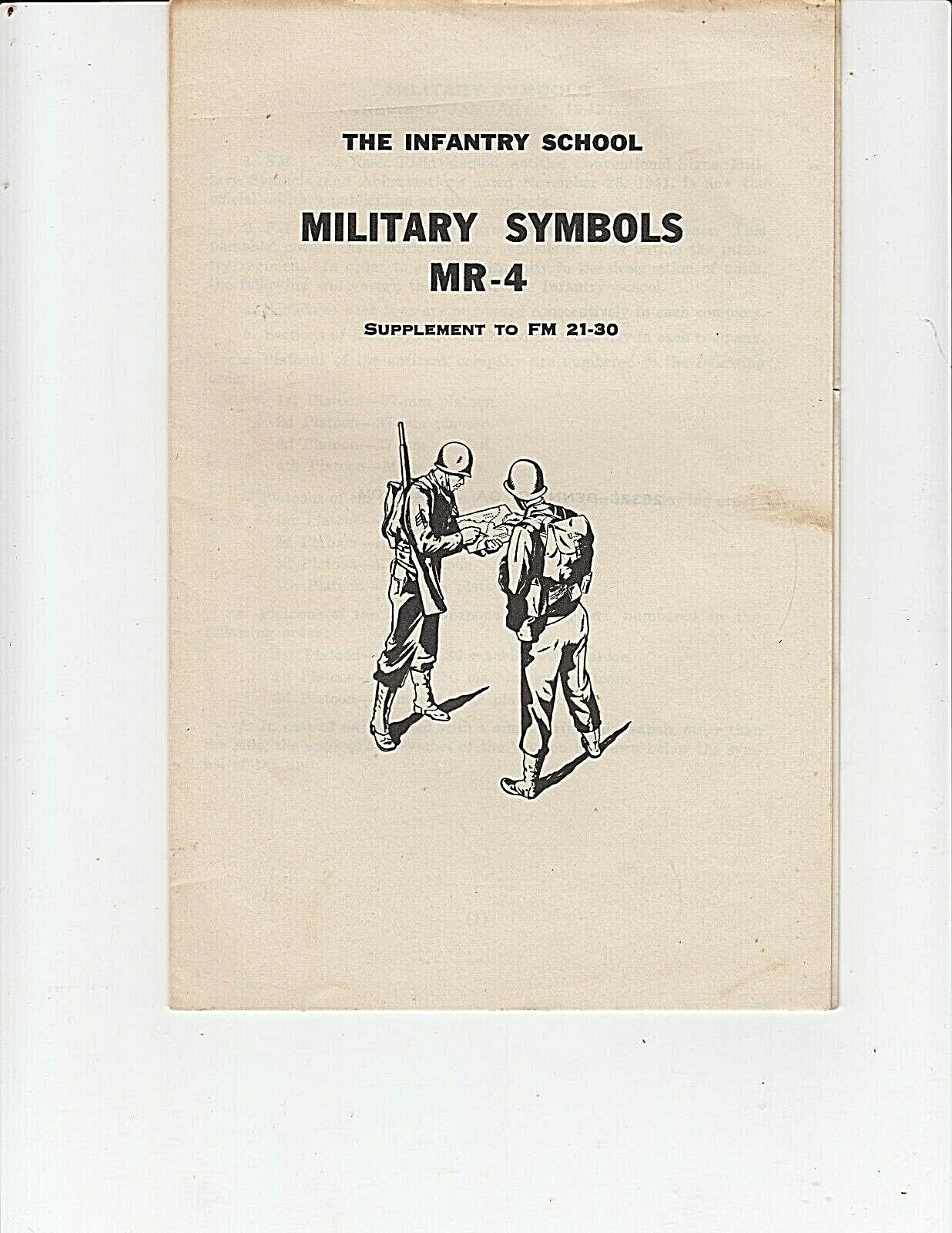 U S Army Fort Benning Infantry School MILITARY SYMBOLS MR-4 WWII 1942 ...