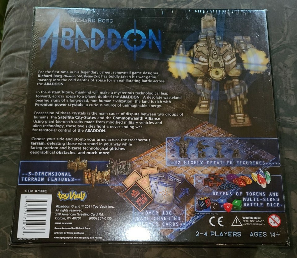 NEW, SEALED, RICHARD BORG ABADDON GAME BY TOY VAULT, 2011, NO. 75002 | eBay