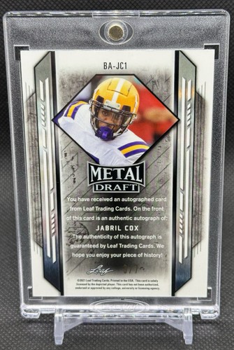 JABRIL COX 2021 Leaf Metal Draft Marbles Red White Blue SSP AUTO #/7 | eBay