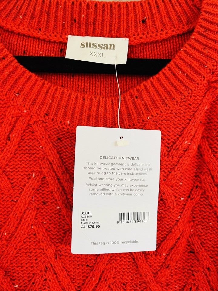 Sussans Herringbone chilli knit Jumper Size XXXL | eBay Australia
