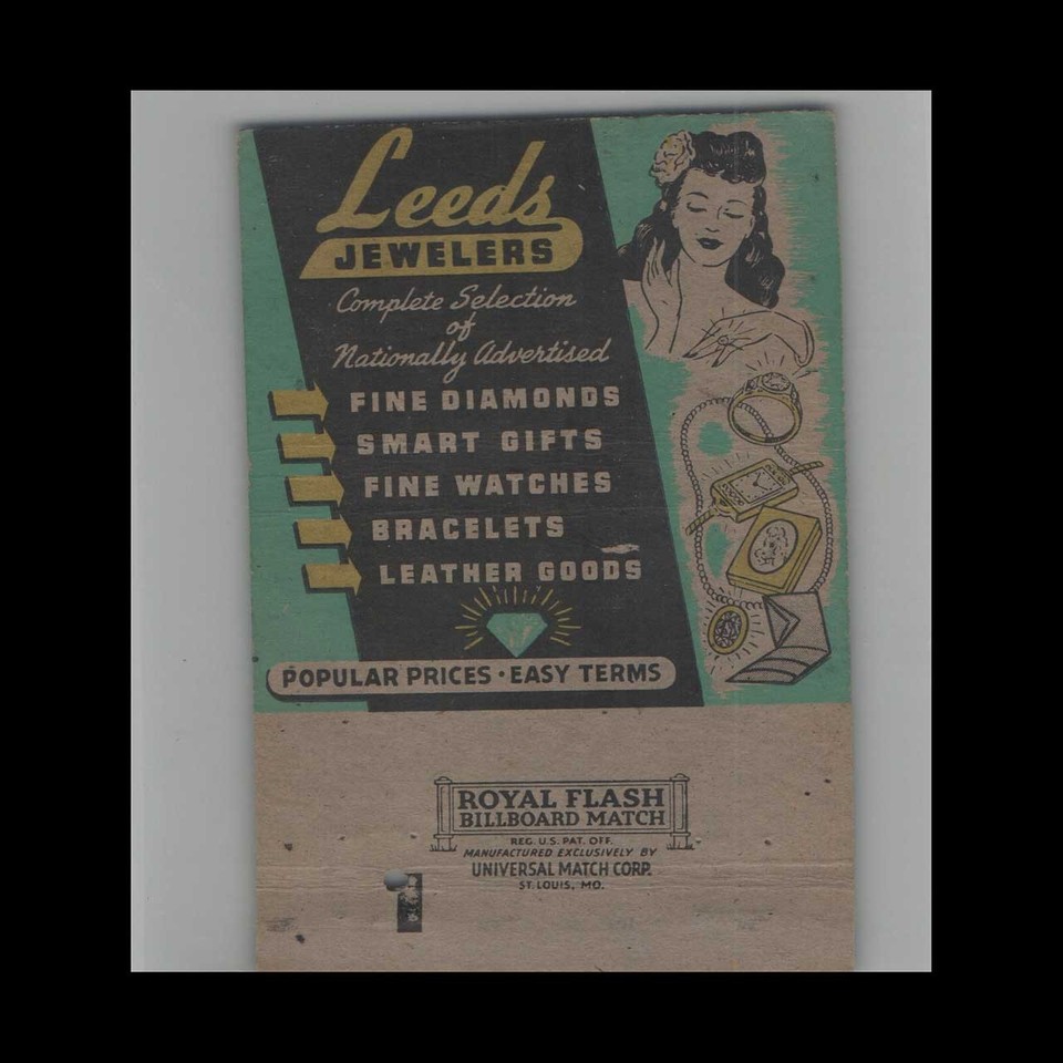 Matchbook Cover Diamonds Leeds Jewelers Gadsen AL | eBay