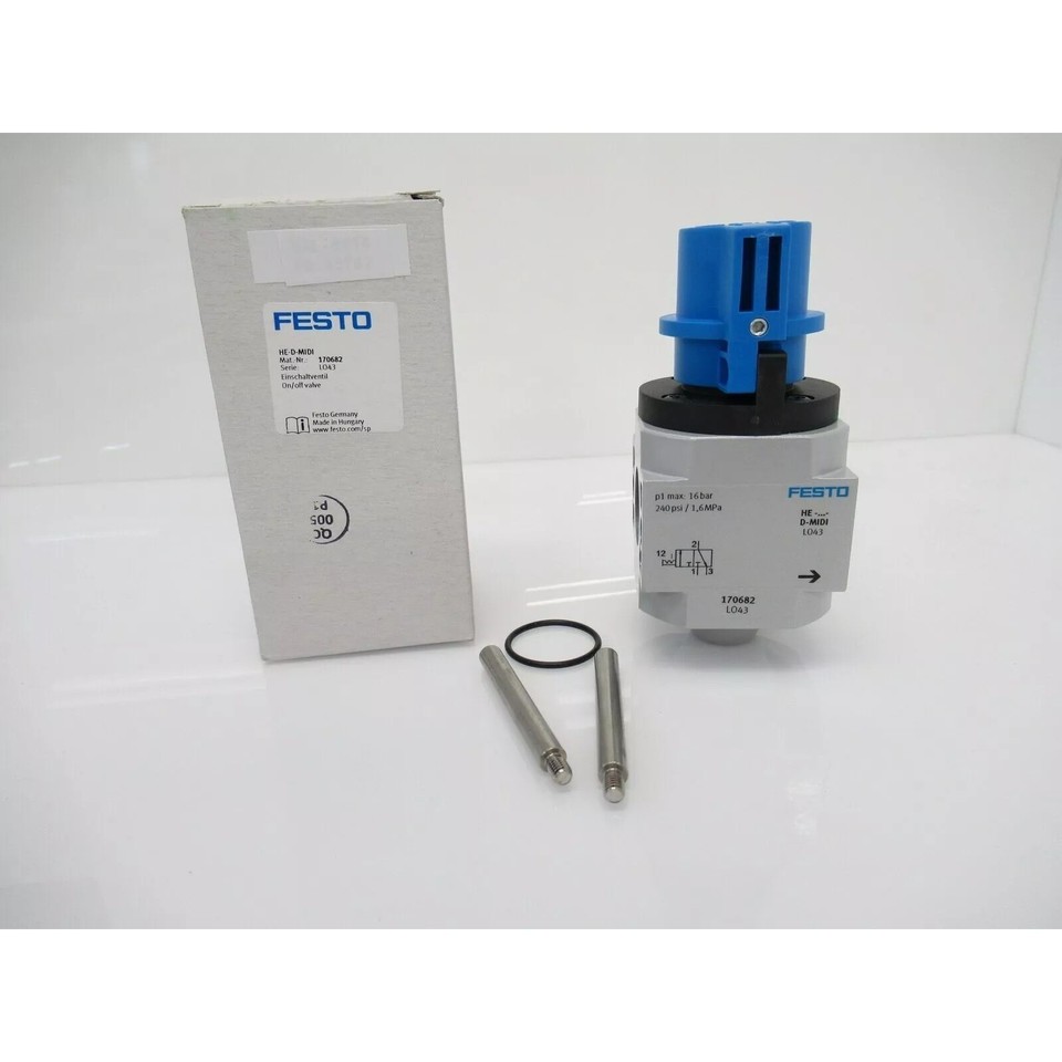 US FREE TAX New FESTO HE-D-MIDI 170682 On-Off Valve 16 bar 240 psi 1.6 ...